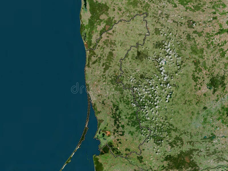 Klaipedos, Lithuania. High-res Satellite. No Legend Stock Illustration ...