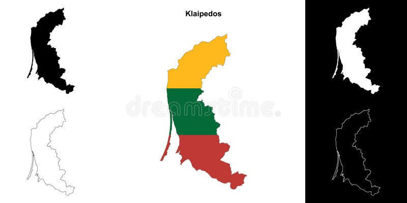 Klaipedos outline map stock illustration. Illustration of boundary ...