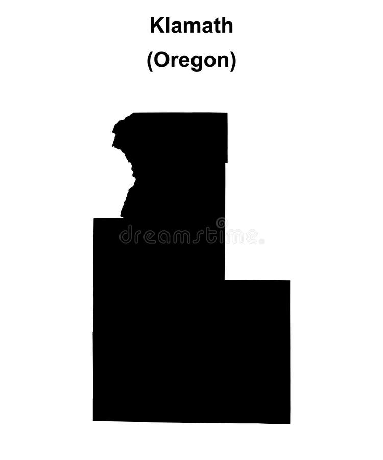 Klamath outline map stock vector. Illustration of counties - 361753908
