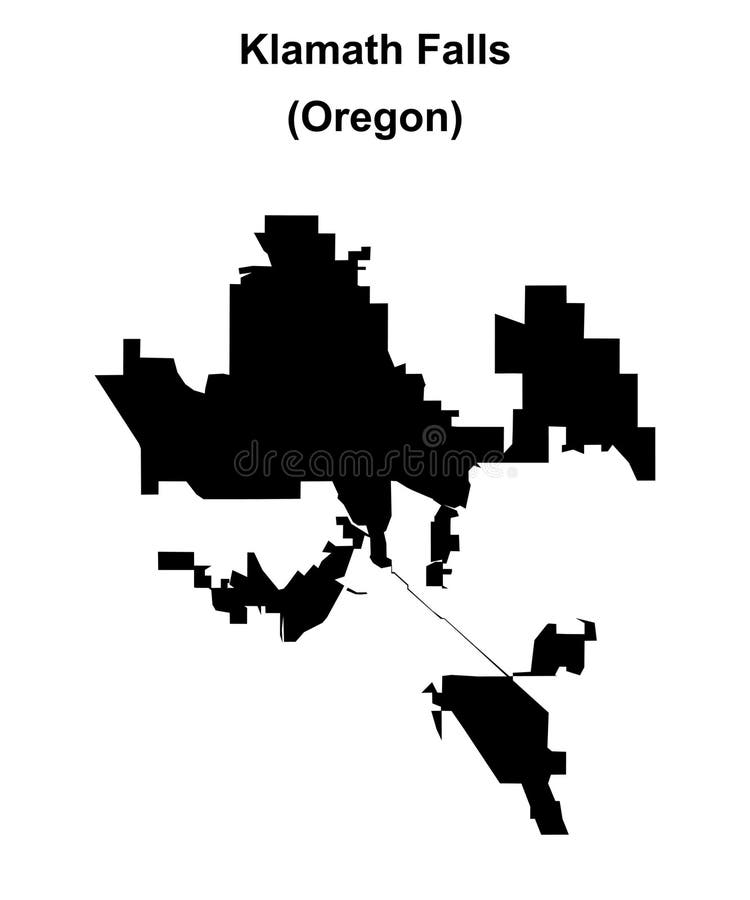 Klamath Falls outline map stock vector. Illustration of icon - 357530779