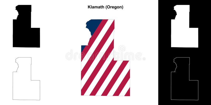 Klamath outline map stock vector. Illustration of klamath - 324066965