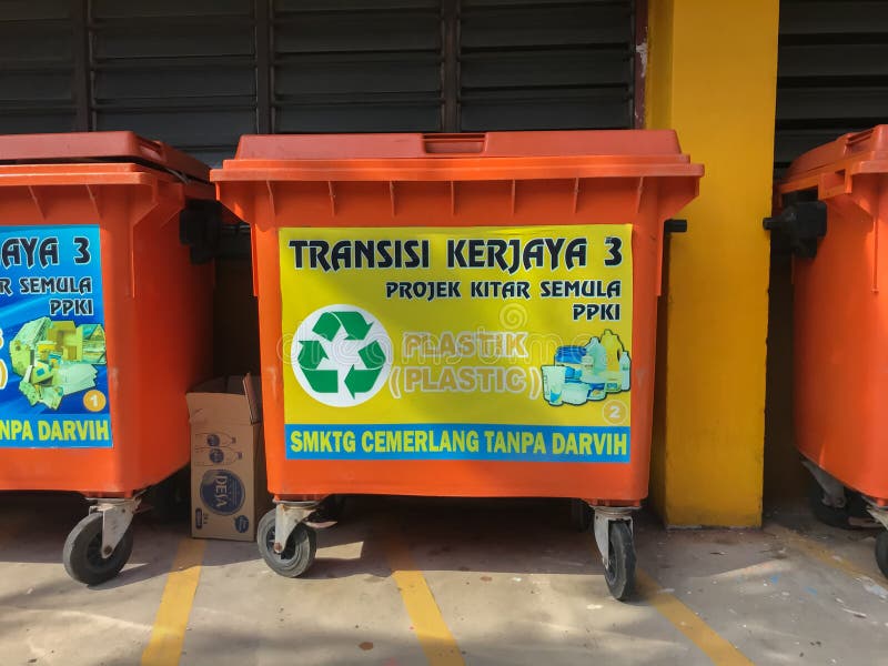 Klang,Malaysia: March 10, 2021- Front View of Recycle Bins for ...
