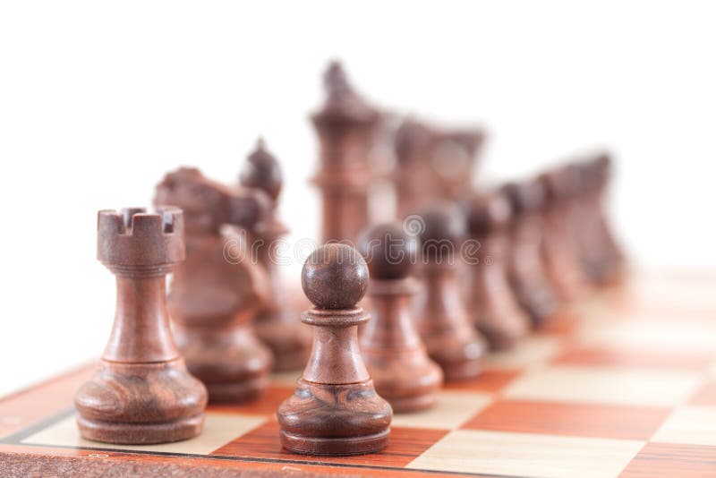 Een Schaakstuk Van Een Zwarte Koning En Koningin En Een Witte Pion Die ...