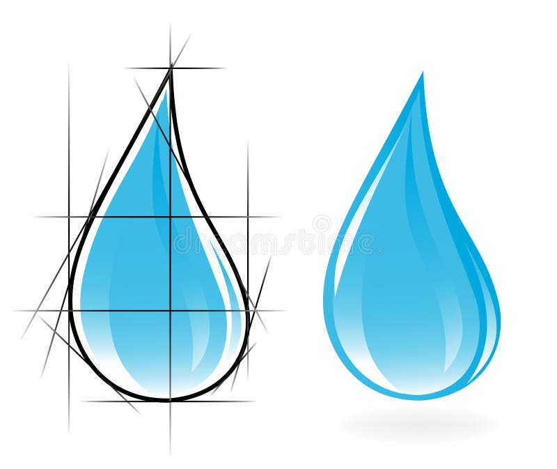 Vattendroppe och händer vektor illustrationer. Illustration av symbol ...