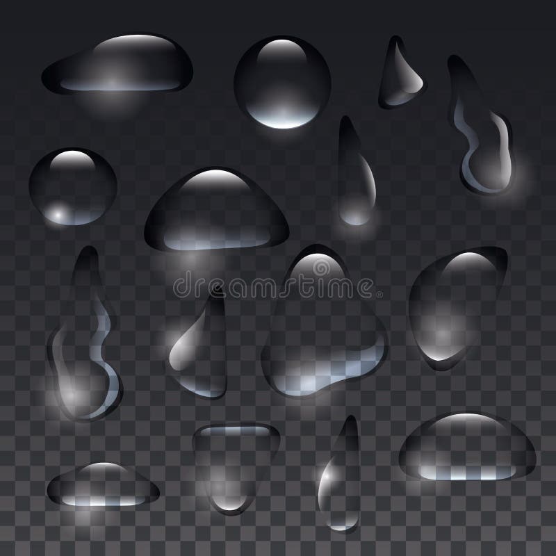 Klare Transparente Wassertropfen Auf Dem Hintergrund Vektor Abbildung ...