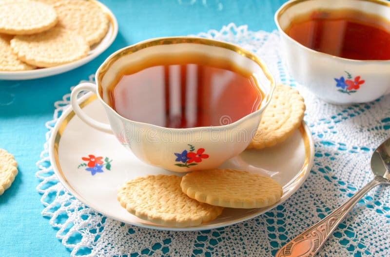 Klassieke Engelse Thee Met Koekjes Stock Afbeelding - Image of ...