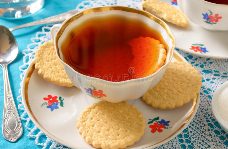 Klassieke Engelse Thee Met Koekjes Stock Afbeelding - Image of ...