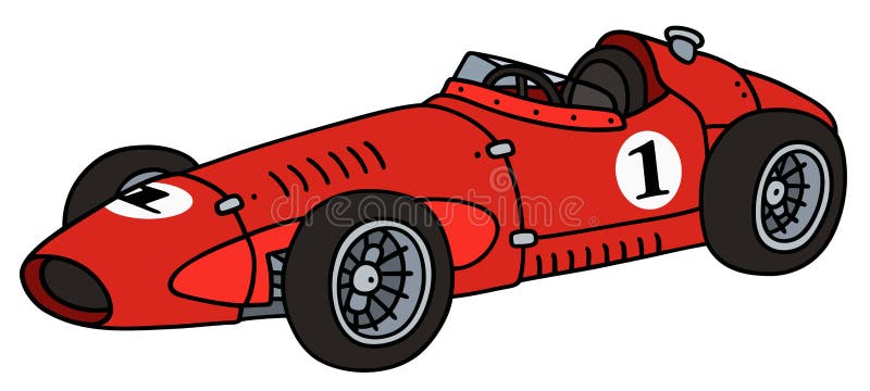 Oude rode raceauto vector illustratie. Illustratie bestaande uit ...