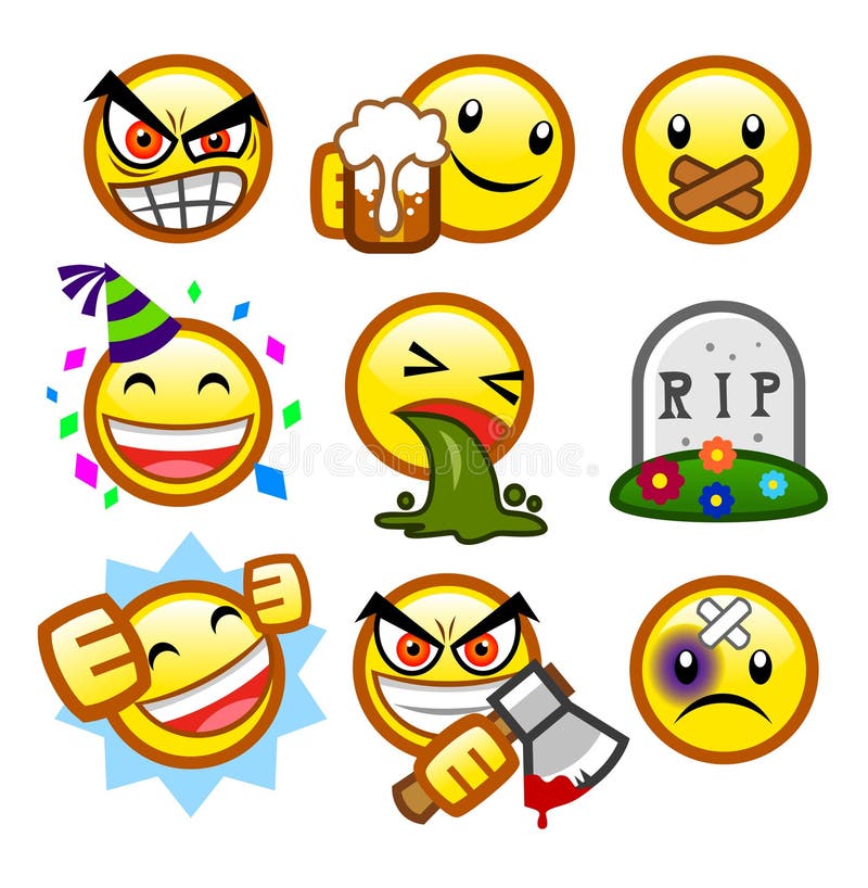 Klassieke Smileys Plaatsen 4 Vector Illustratie - Illustration of ...