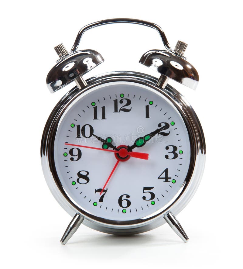 Klassischer Wecker Lokalisiert Auf Weiß Stockbild - Bild von zweitens ...