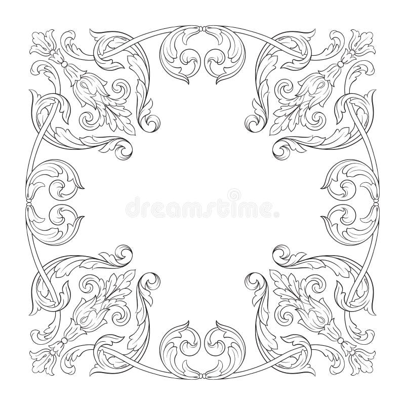 Klassisk Barock Prydnadvektor Vektor Illustrationer - Illustration av ...
