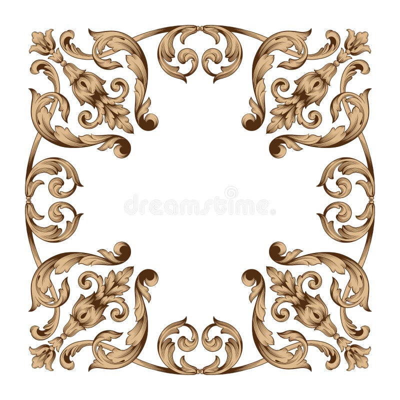 Klassisk Barock Prydnadvektor Vektor Illustrationer - Illustration av ...