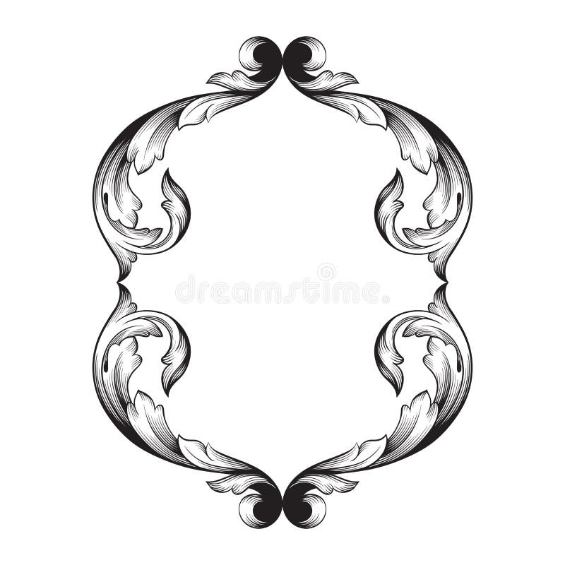 Klassisk Barock Prydnadvektor Vektor Illustrationer - Illustration av ...