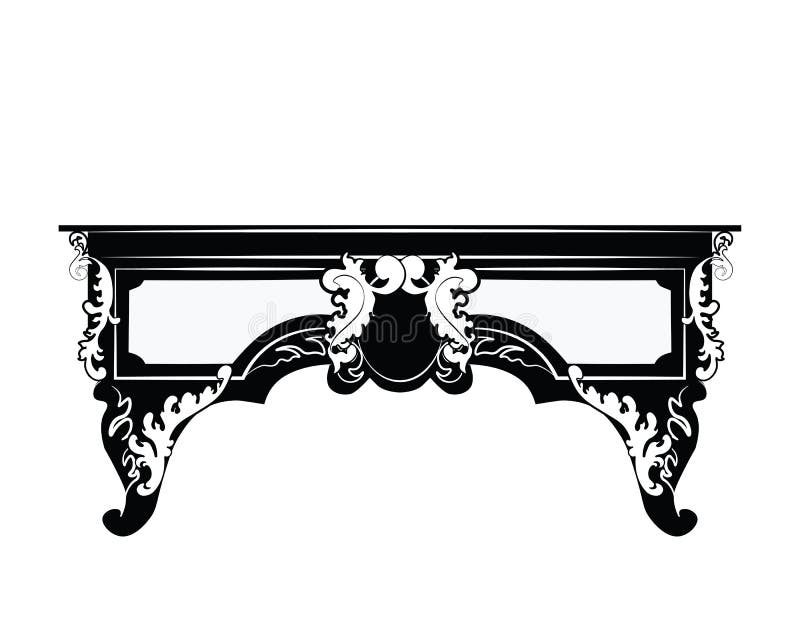 Klassisk Kunglig Stol Och Tabell Vektor Illustrationer - Illustration ...