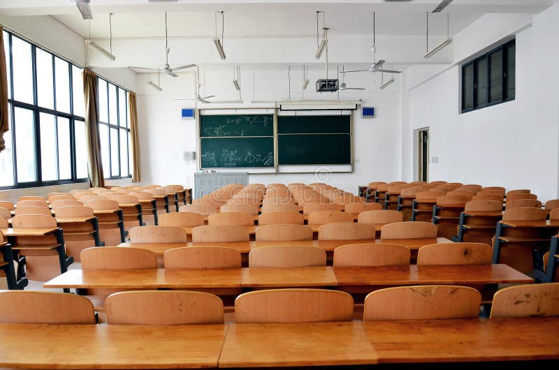 Tomt klassrum fotografering för bildbyråer. Bild av föreläsning - 42901705