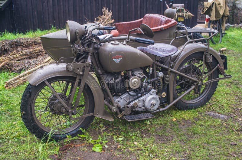 Klasyka Polski Motocykl Sokol 1000 1936 Obraz Editorial - Obraz ...