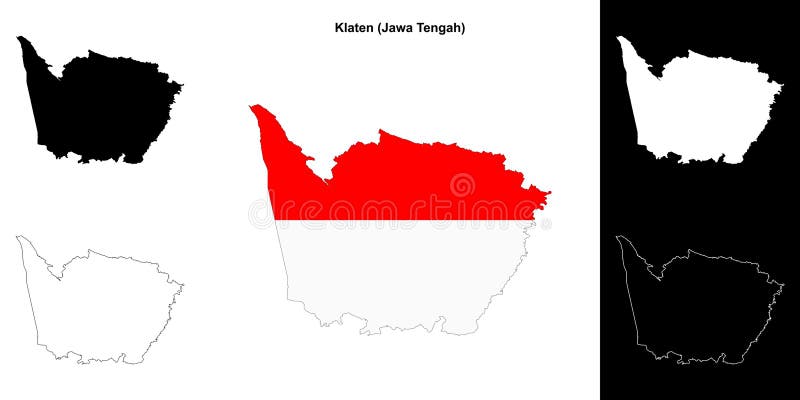 Klaten outline map stock illustration. Illustration of regency - 356960603