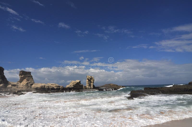 Klayar Beach stock image. Image of wonderful, fresh, rocks - 28728415
