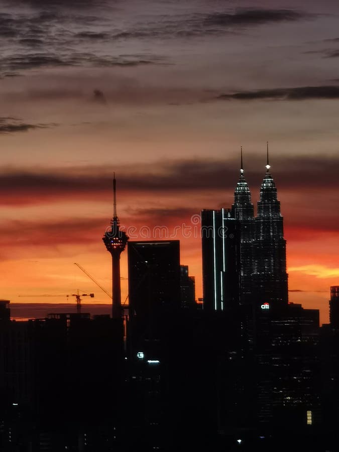 KLCC and KL Tower Together in Evening Editorial Photo - Image of ...