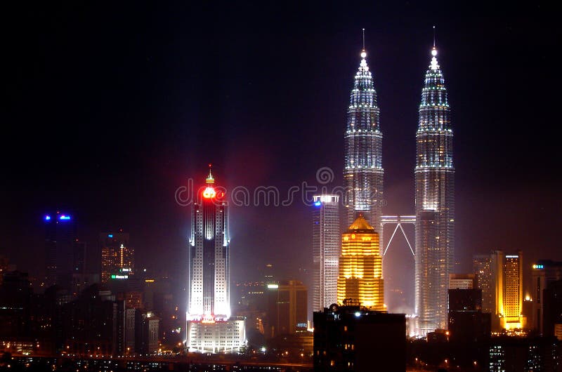 KLCC Night Scene stock photo. Image of landmark, klcc - 172308796