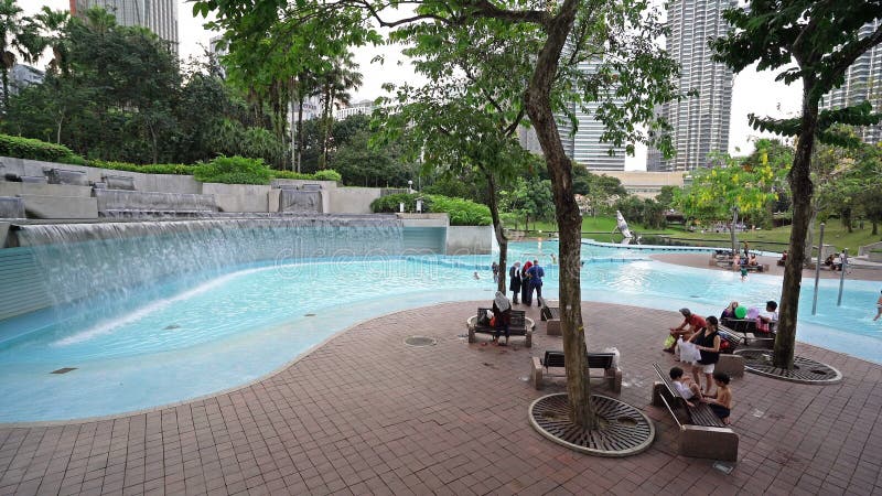 KLCC park in Kuala Lumpur stock video. Video of lumpur - 139300475