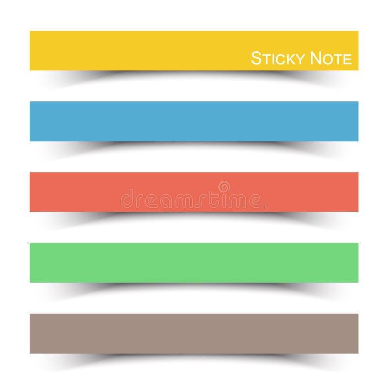 Klebrige Anmerkung Mit Flacher Farbe Stock Abbildung - Illustration von ...