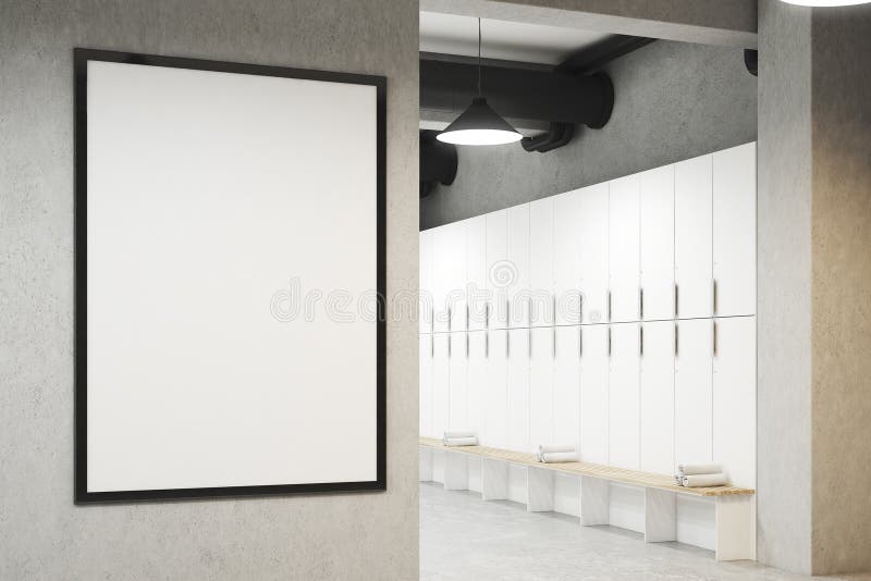 Kleedkamer Met Ontworpen Affiche Stock Illustratie - Illustration of ...