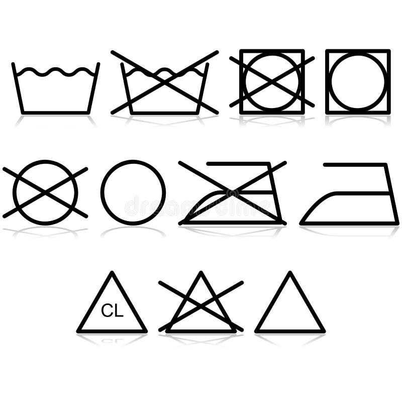 Kleidung, Die Zeichen Wäscht Stock Abbildung - Illustration von ikone ...