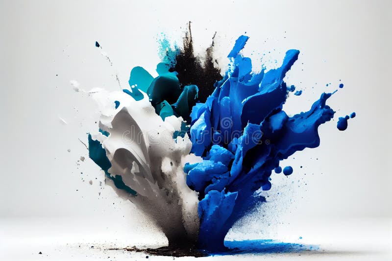 Klein S Blue, White and Black Explosion on a White Background ...