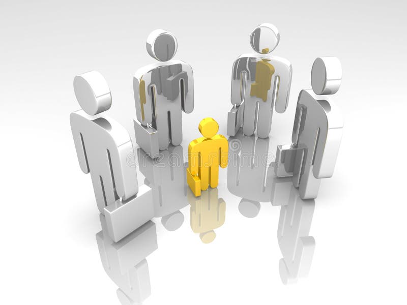 Klein versus groot bedrijf stock illustratie. Illustration of leiding ...