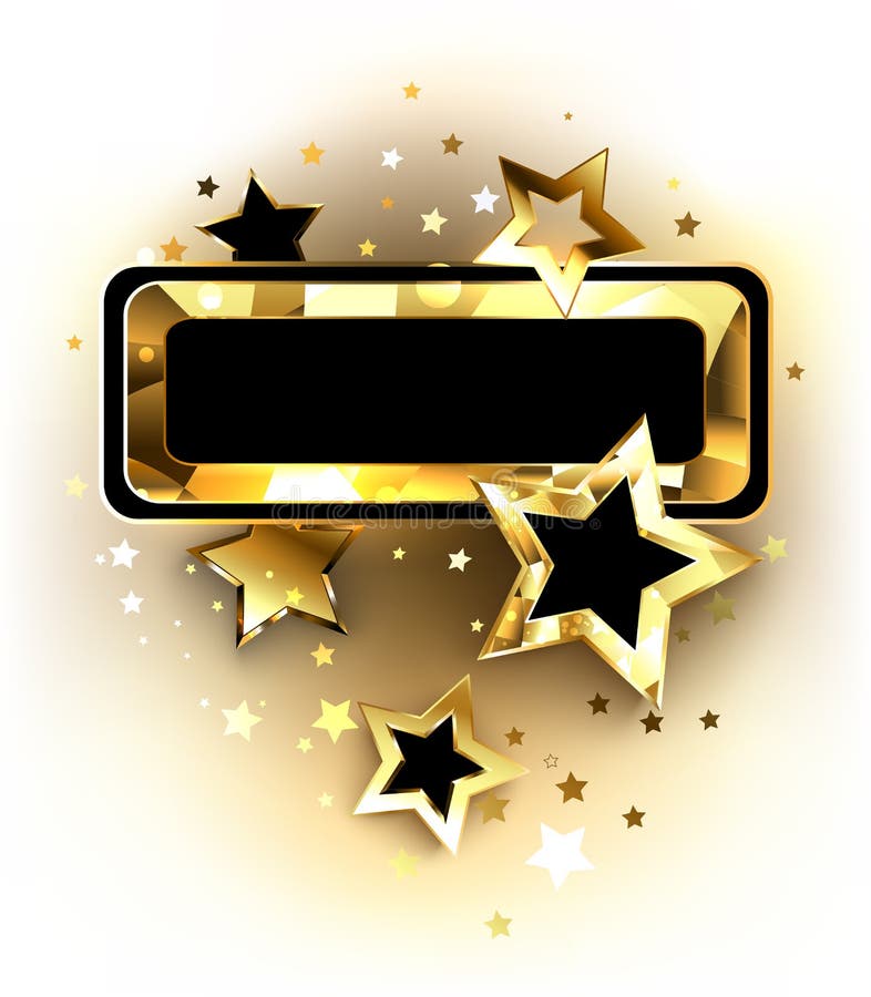 Kleine Banner Met Gouden Sterren Vector Illustratie - Illustration of ...
