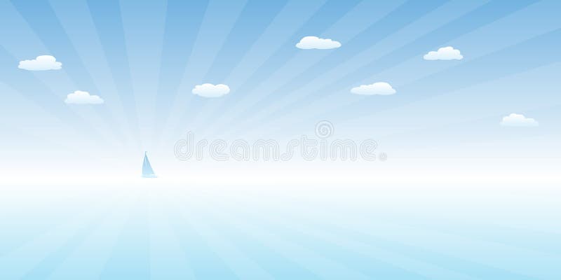 Kleine boot op zee vector illustratie. Illustration of illustratie ...