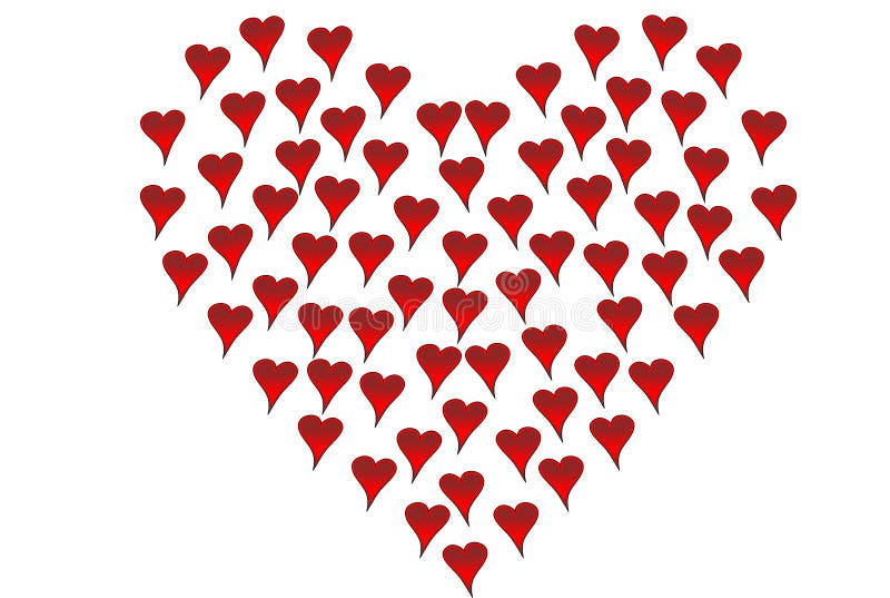 Kleine Harten Die Als Groot Hart Worden Gevormd Stock Illustratie ...
