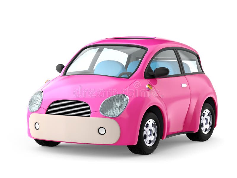 Roze schattige auto terug stock illustratie. Illustration of ...