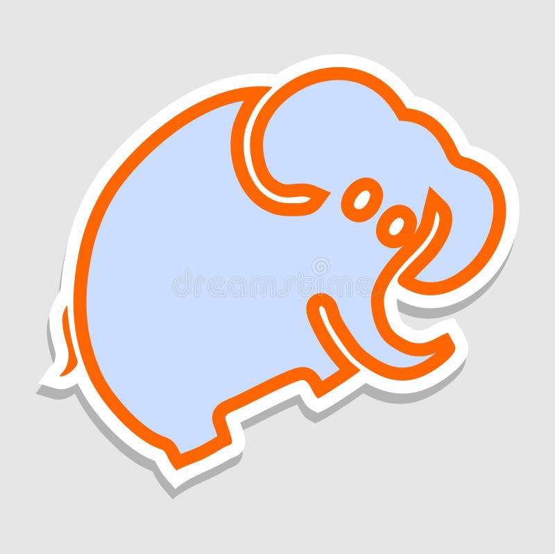 Kleine olifant vector illustratie. Illustration of sinaasappel - 36741266