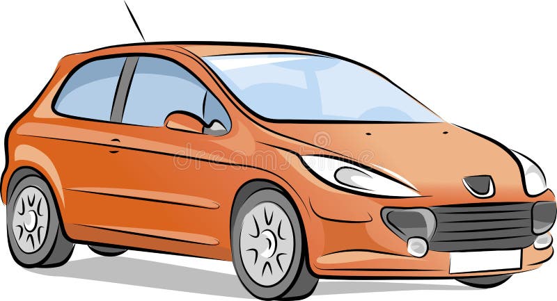 Kleine rode auto vector illustratie. Illustration of klassiek - 7717522