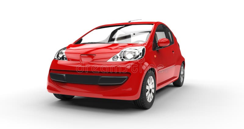 Kleine Rode Auto - Front View Stock Illustratie - Illustration of auto ...