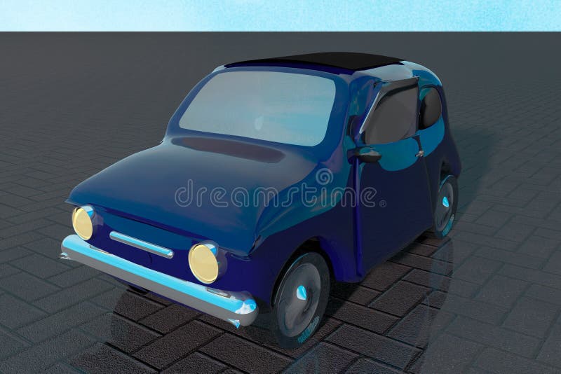 Kleines Altes Rundes Auto Im Freien Stock Abbildung - Illustration von ...