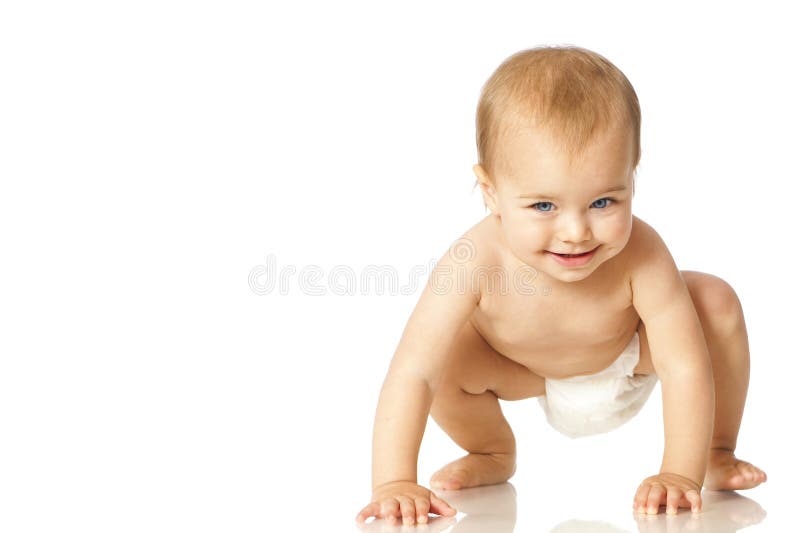 Kleinkind in den Windeln stockbild. Bild von kindheit - 28434473