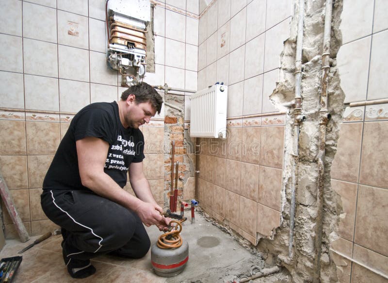 Klempner stockfoto. Bild von haus, rohre, fremdfirma, brenner - 8647776