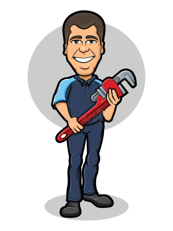Karikatur-Hausmeister Oder Klempner Vektor Abbildung - Illustration von ...