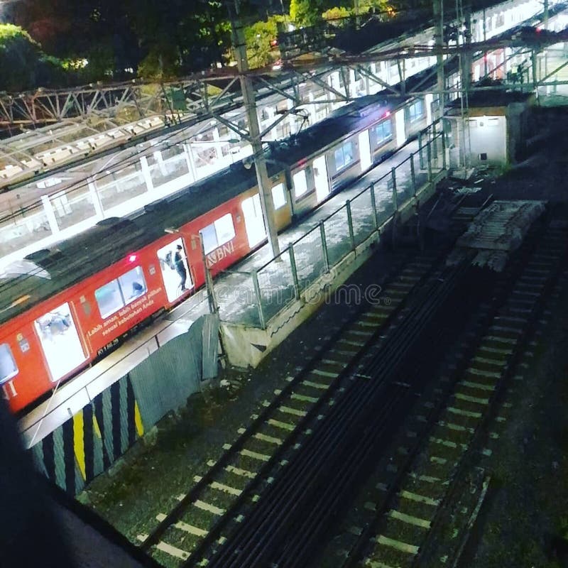 Klender Station, Jakarta. KRL Train Stopping at Klender Jakarta Station ...
