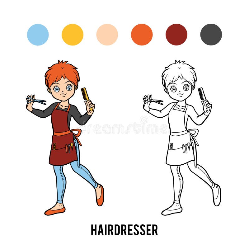 Vector Met Kapper En Voorwerpen Voor Haarknipsel Dat Wordt Geplaatst ...