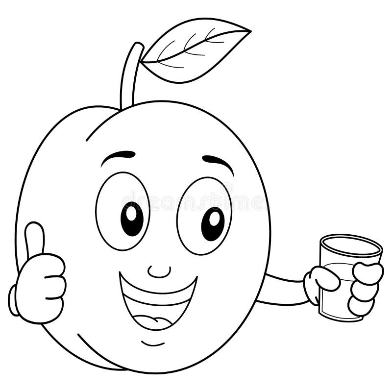 Kleurende Pruim Met Vers Gedrukt Sap Vector Illustratie - Illustration ...