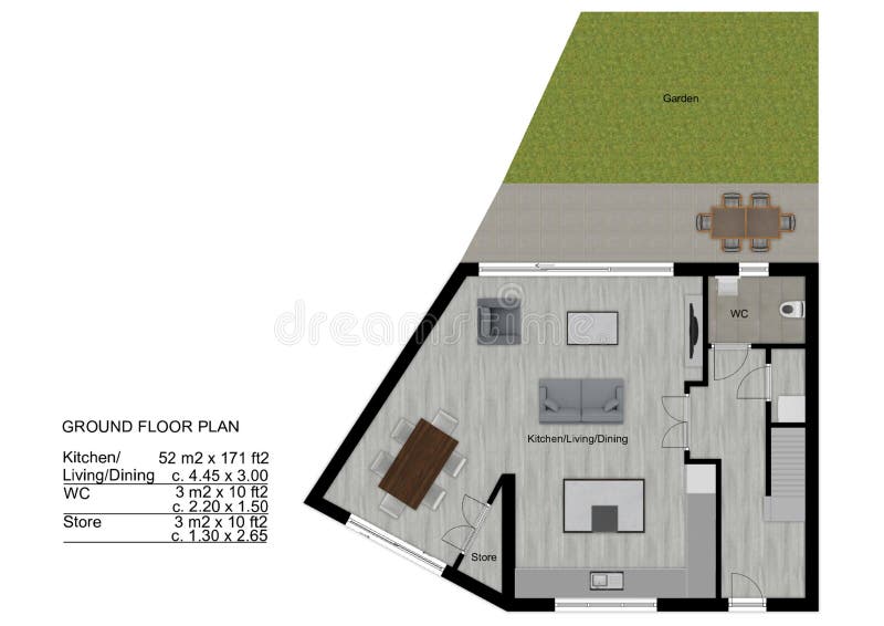 Kleurenvloerplan Voor Marketing 2d Vloerplan. Huisplan 3d 3d - Huisplan ...