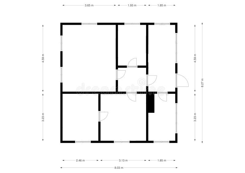 Kleurenvloerplan Voor Marketing 2d Vloerplan. Huisplan 3d 3d - Huisplan ...