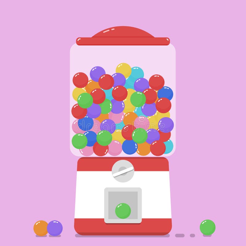 Kleurrijke Bubblegum Gumball Machine Vector Illustratie - Illustration ...