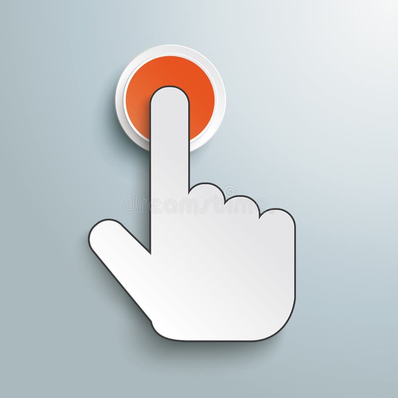 Klicken Drückt Knopf Von Hand Ein Vektor Abbildung - Illustration von ...