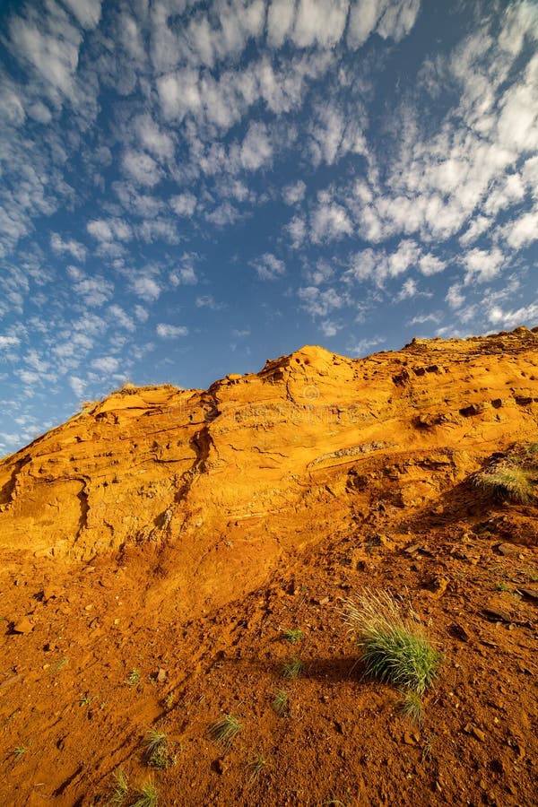 Orange Cliff Wall and Trees on Le Sentier Des Ocres in Roussillon in ...