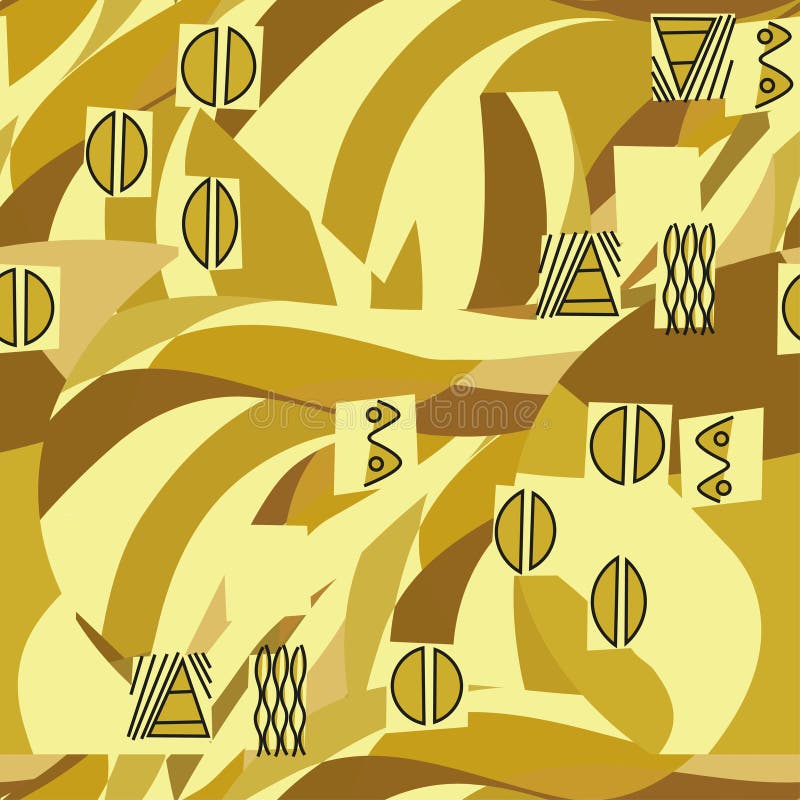 Klimt Inspired Geometrical Seamless Pattern Stock Vector - Illustration ...